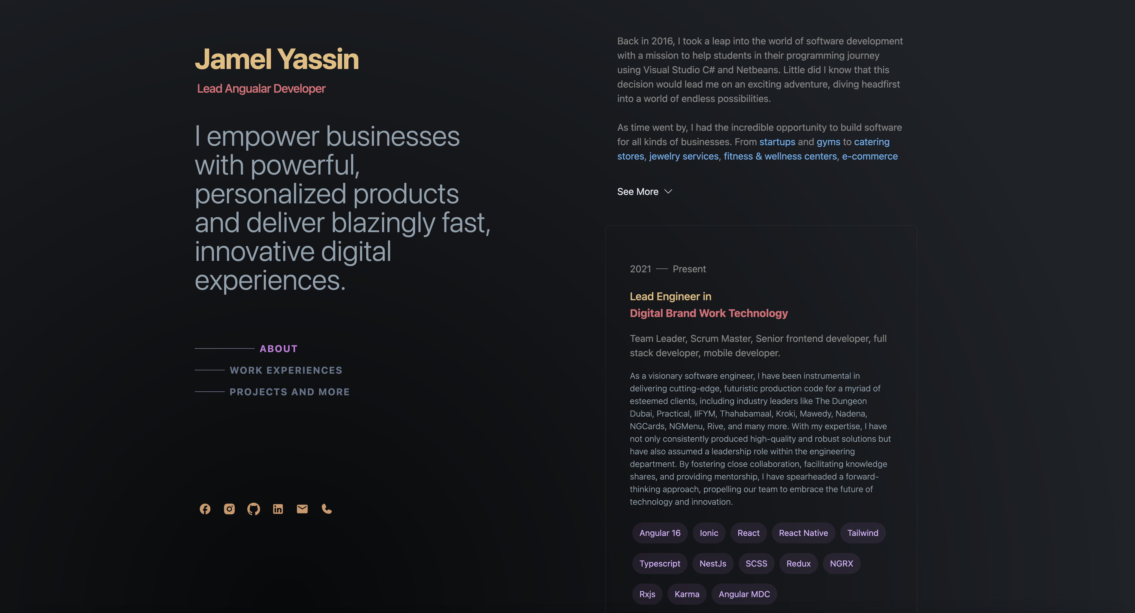 Jamel Yassin | Senior Angular Developer and Technology Expert
